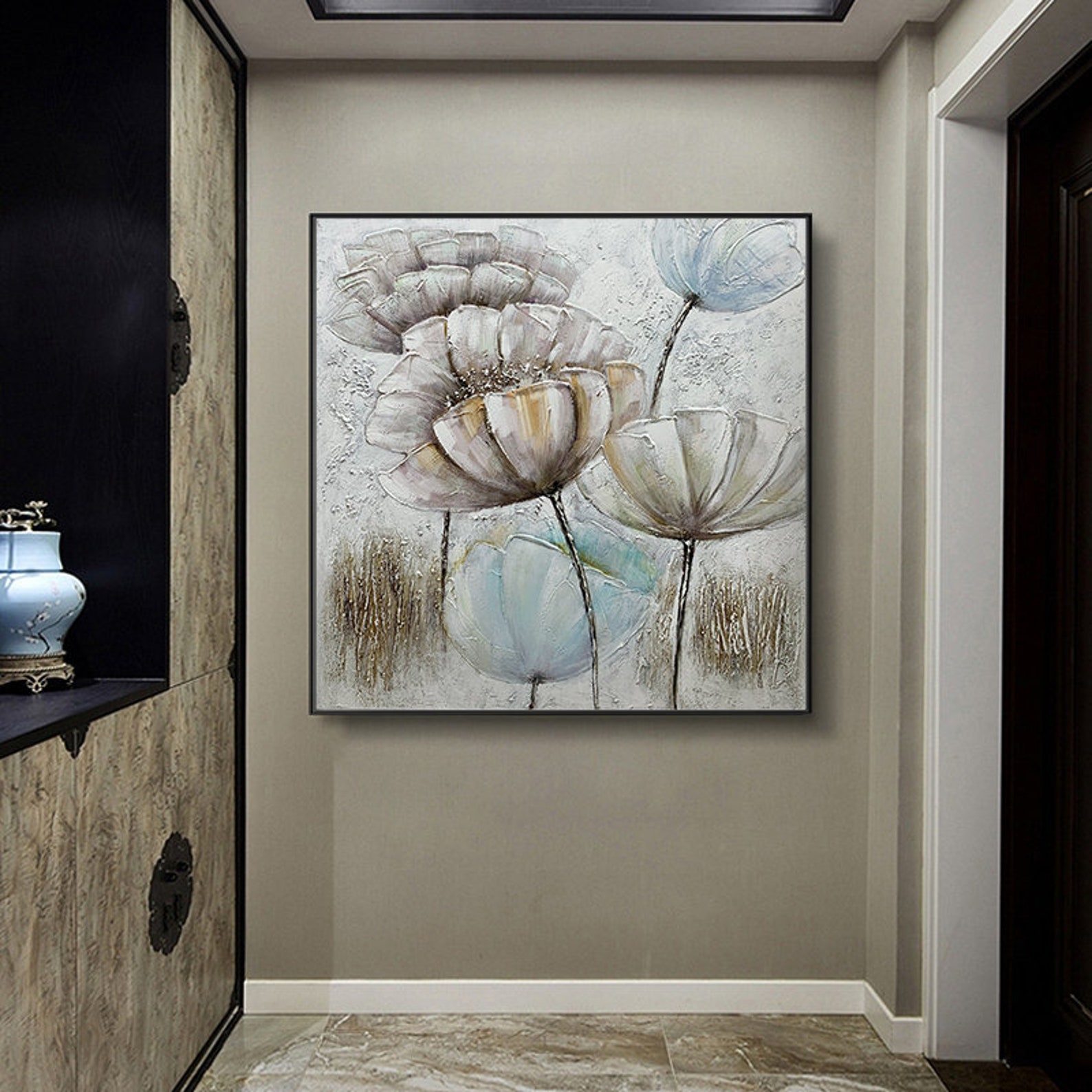 Large Abstract Flowers Oil Painting on Canvas Original - Etsy