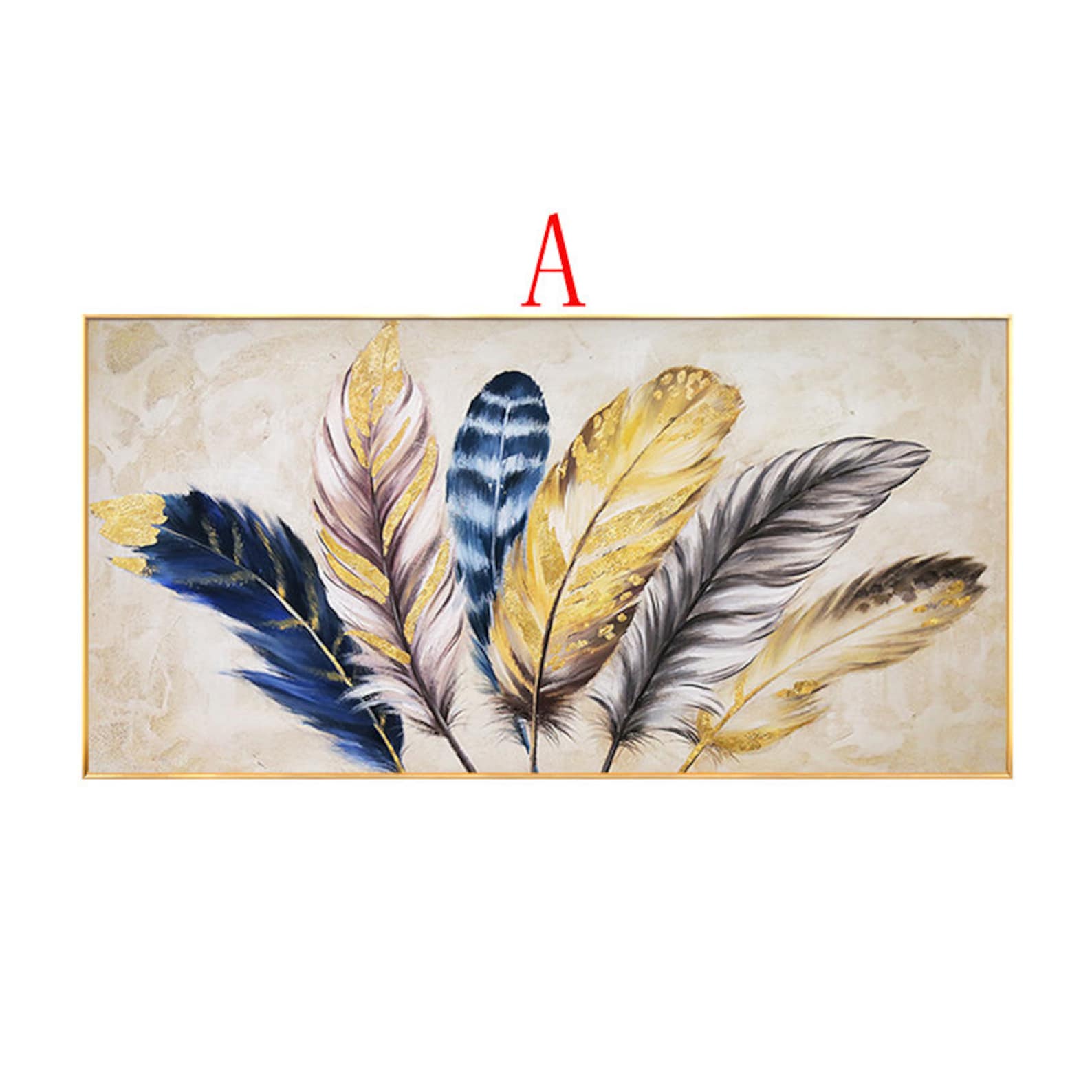 Original Animal Feather Oil Painting on Canvas, Abstract Colorful ...