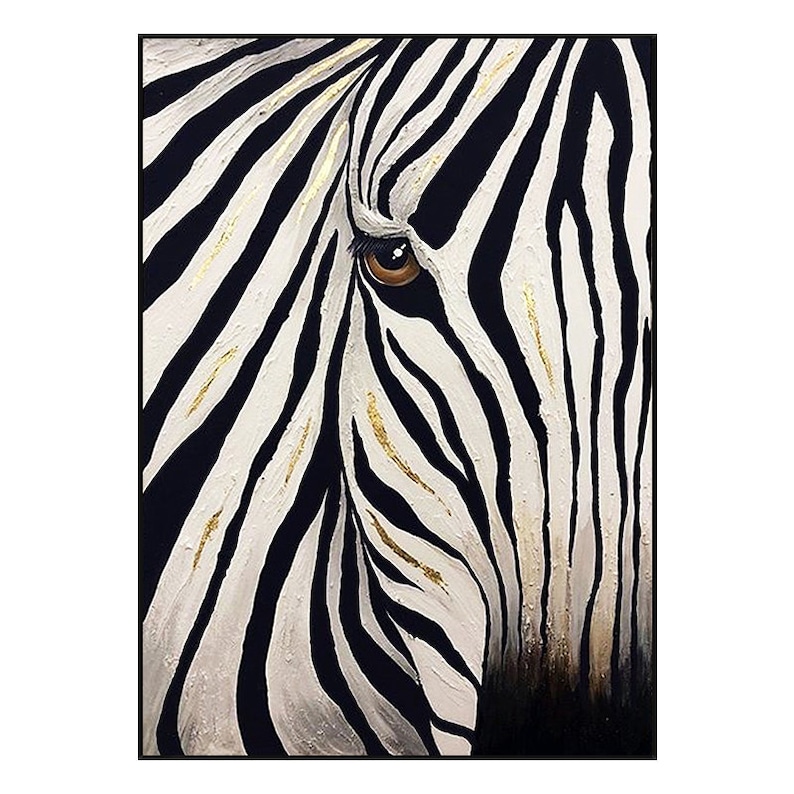 Abstract Zebra Oil Painting on Canvas, Large Original Zebra Canvas Wall ...