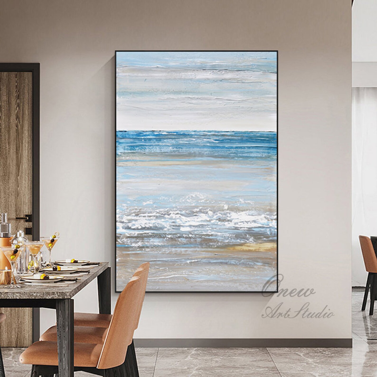Large Sky and Ocean Abstract Canvas Art Original Beach Oil - Etsy