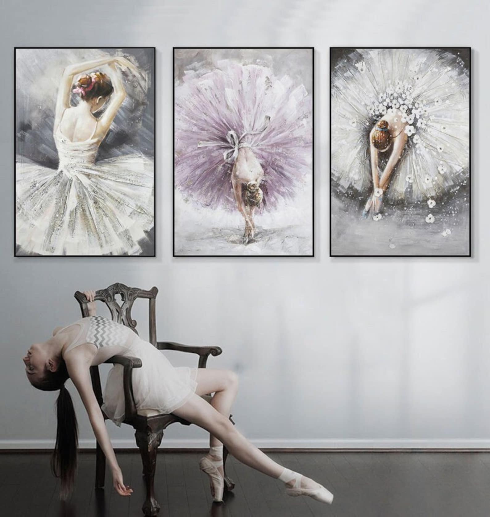 Abstract Ballerina Canvas Wall Art Large Original Ballet - Etsy