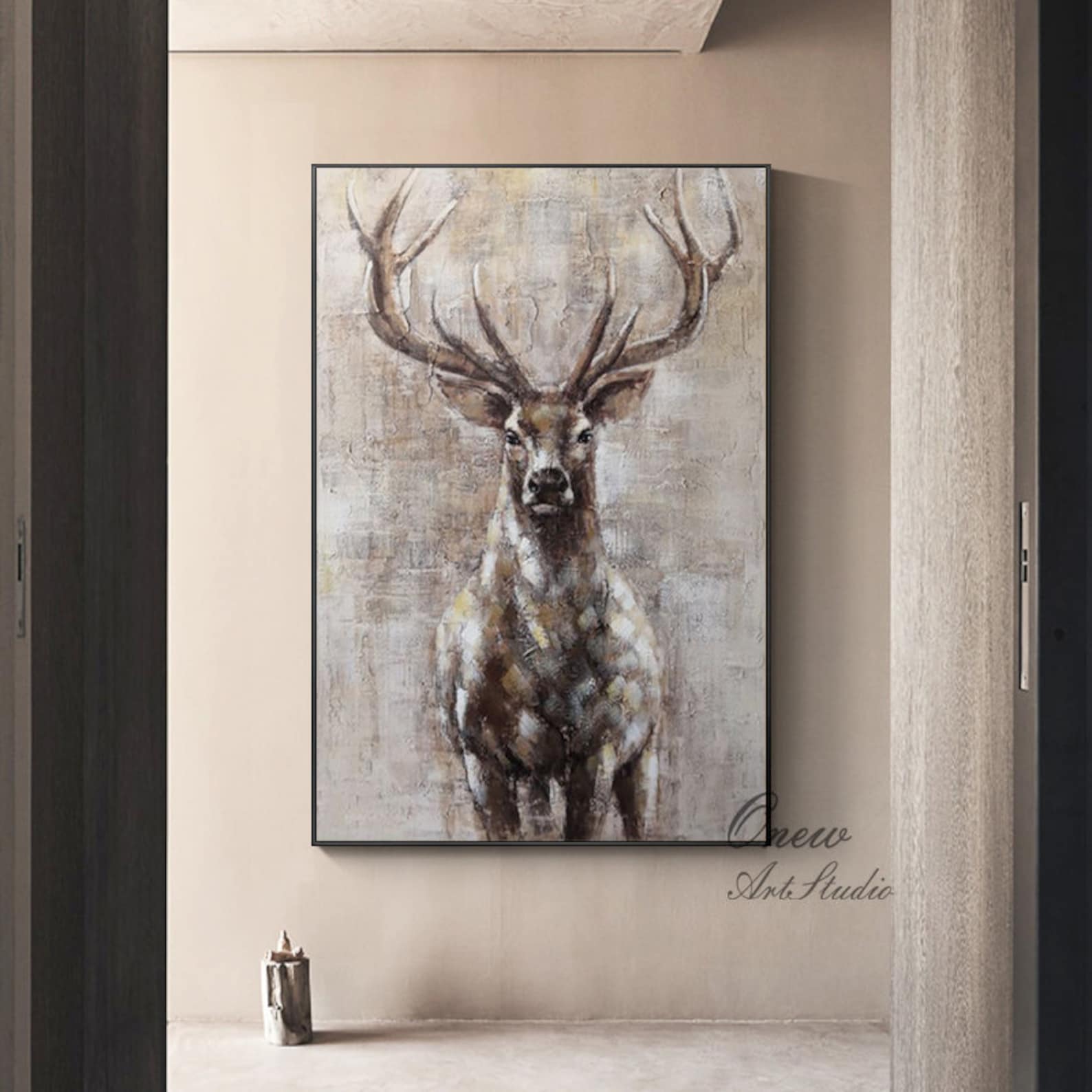 Large Abstract Deer Oil Painting on Canvas Original and - Etsy
