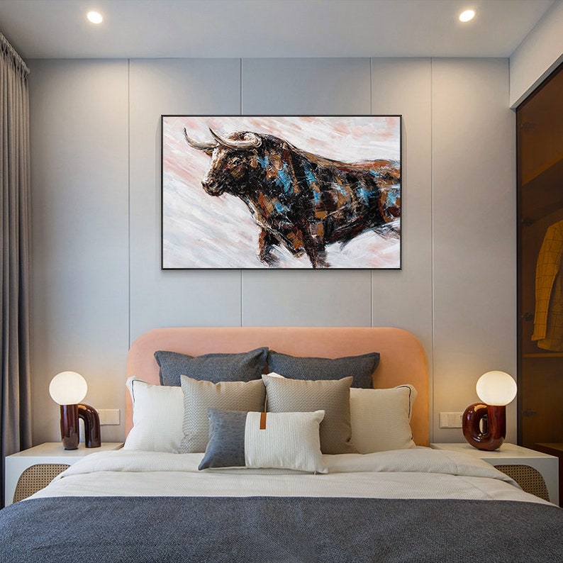 Abstract Bull Oil Painting on Canvas Large Original Bull - Etsy