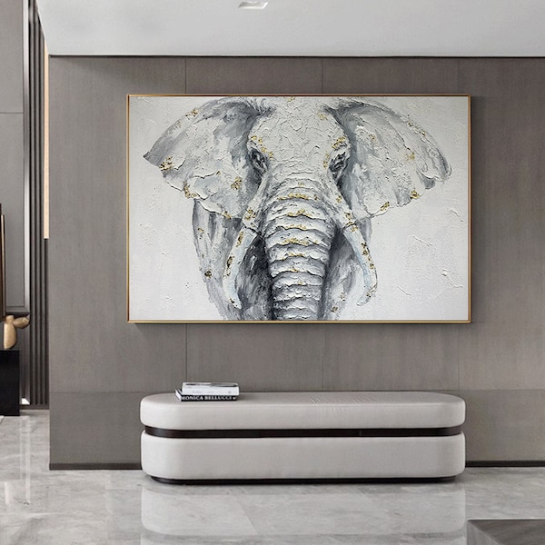 Large Elephant Painting - Etsy