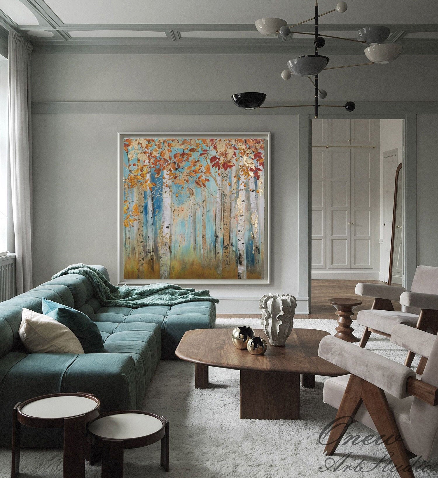 Abstract Birch Trees Canvas Wall Art Original Aspen Trees Oil - Etsy