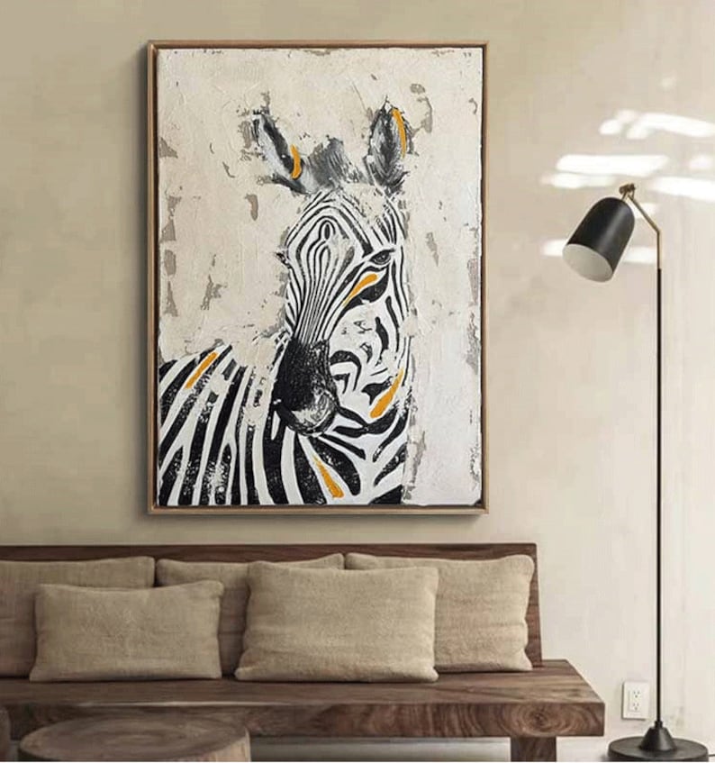 Abstract Zebra Oil Painting on Canvas Large Original Zebra - Etsy