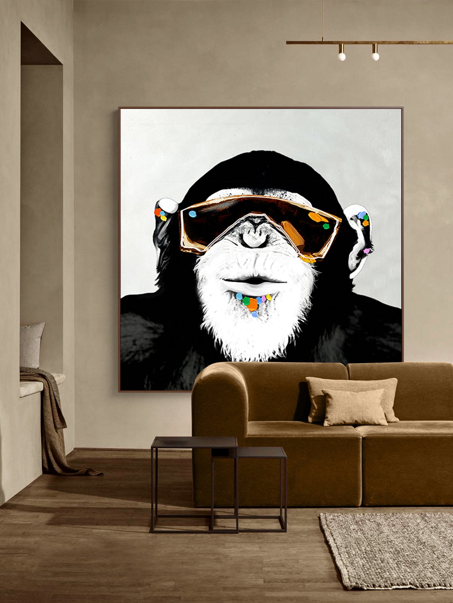 Abstract Monkey Oil Painting on Canvas Large Original Monkey | Etsy