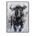 Abstract Bull Oil Painting on Canvas, Large Original Bull Canvas Wall ...