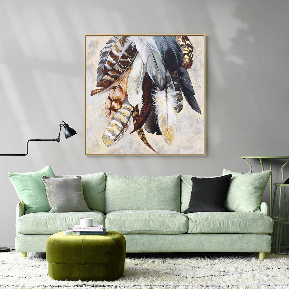 Original Animal Feather Oil Painting on Canvas Abstract | Etsy