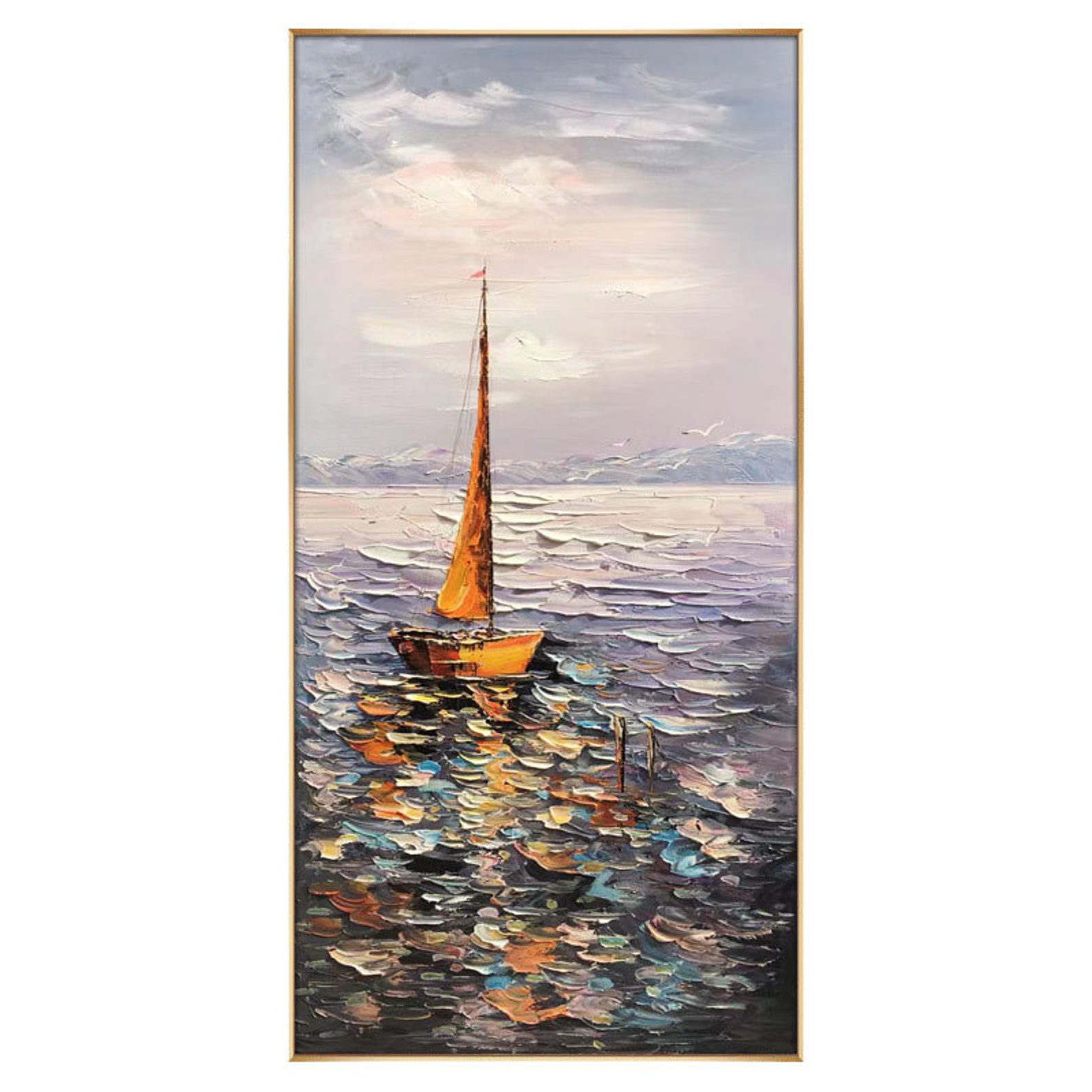 Large Abstract Sailboat Oil Painting on Canvas Original - Etsy