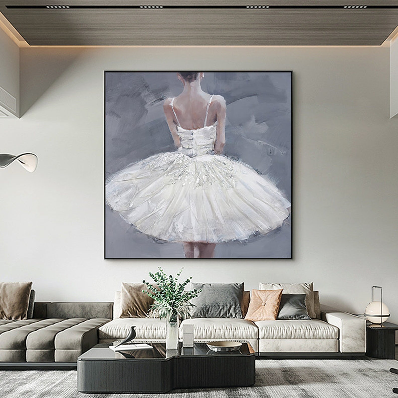 Abstract Ballerina Oil Painting on Canvas Ballet Dancer Wall - Etsy