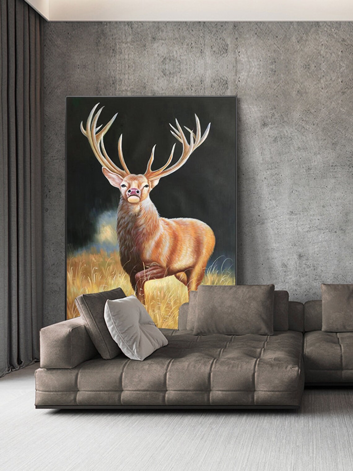 Large Abstract Deer Oil Painting on Canvas Original and | Etsy