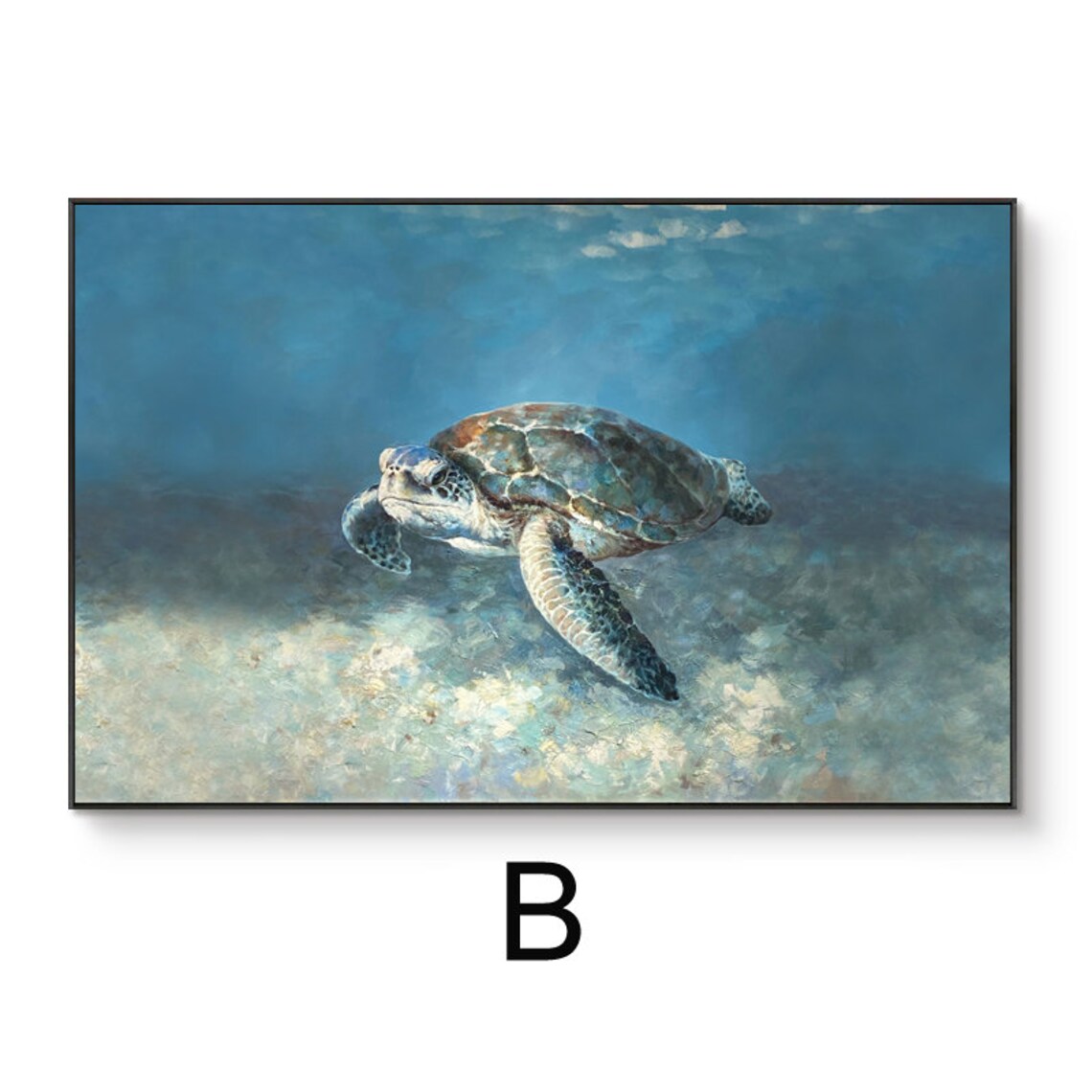 Hand Painted Sea Turtle Oil Painting on Canvas Large - Etsy