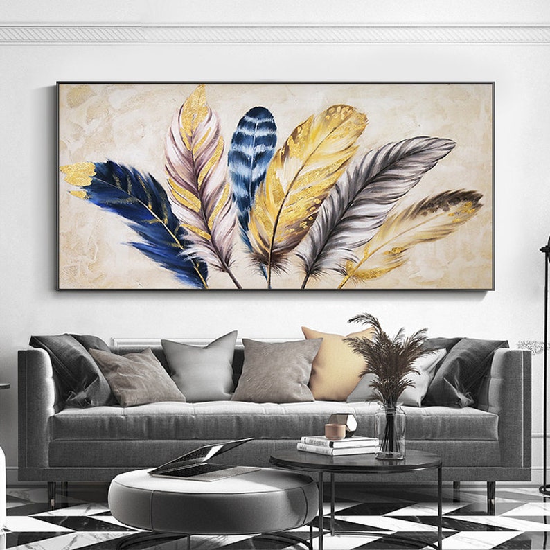 Original Animal Feather Oil Painting on Canvas Abstract - Etsy