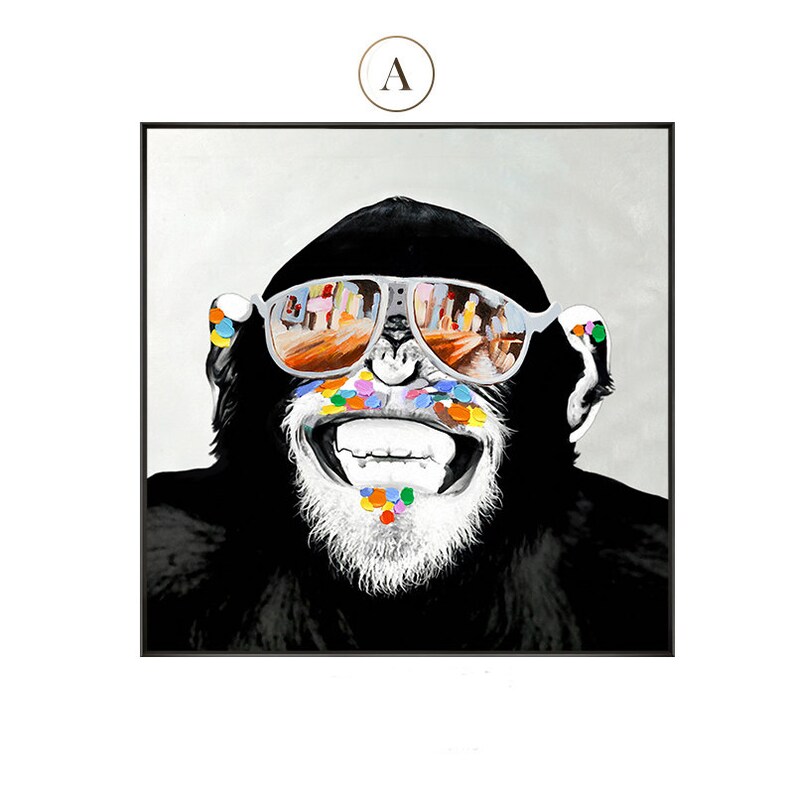 Abstract Monkey Oil Painting on Canvas Large Original Monkey - Etsy