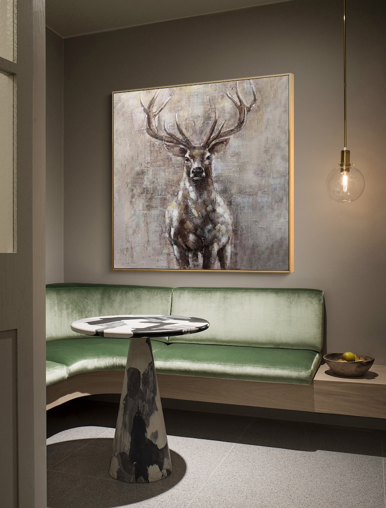 Large Abstract Deer Oil Painting on Canvas Original and - Etsy