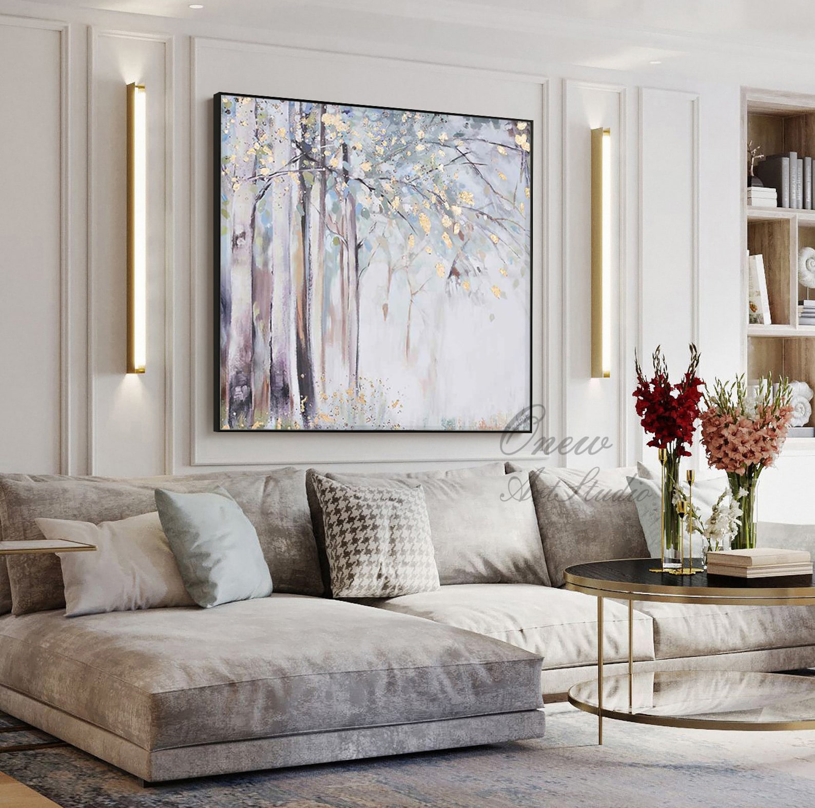 Large Abstract Tree Canvas Wall Art, Hand-painted Landscape Oil ...