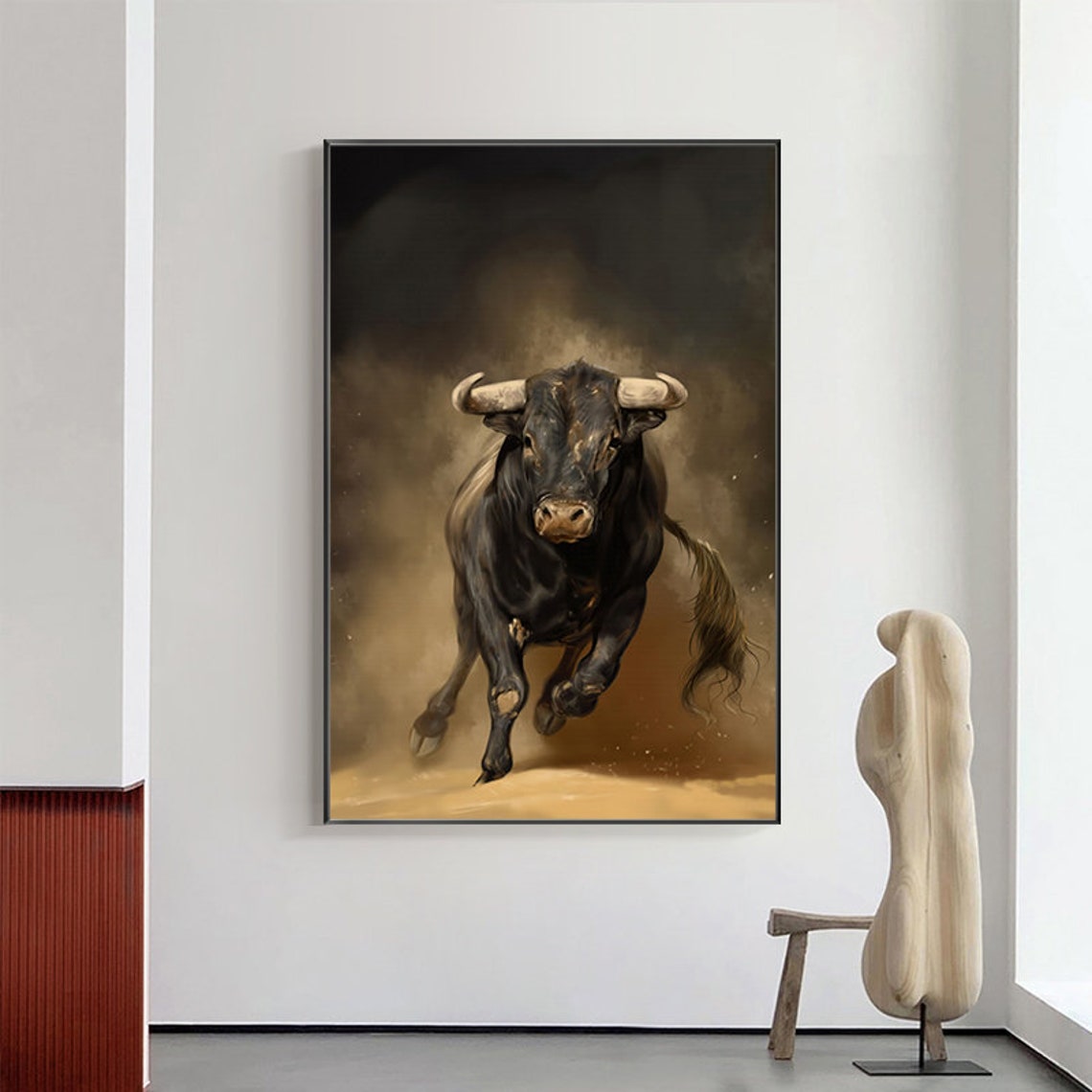 Classical Bull Oil Painting on Canvas Large Original Bull - Etsy