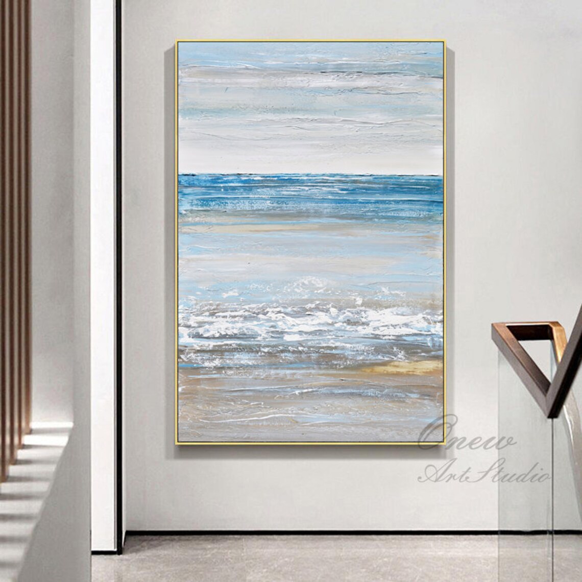 Large Sky and Ocean Abstract Canvas Art Original Beach Oil - Etsy