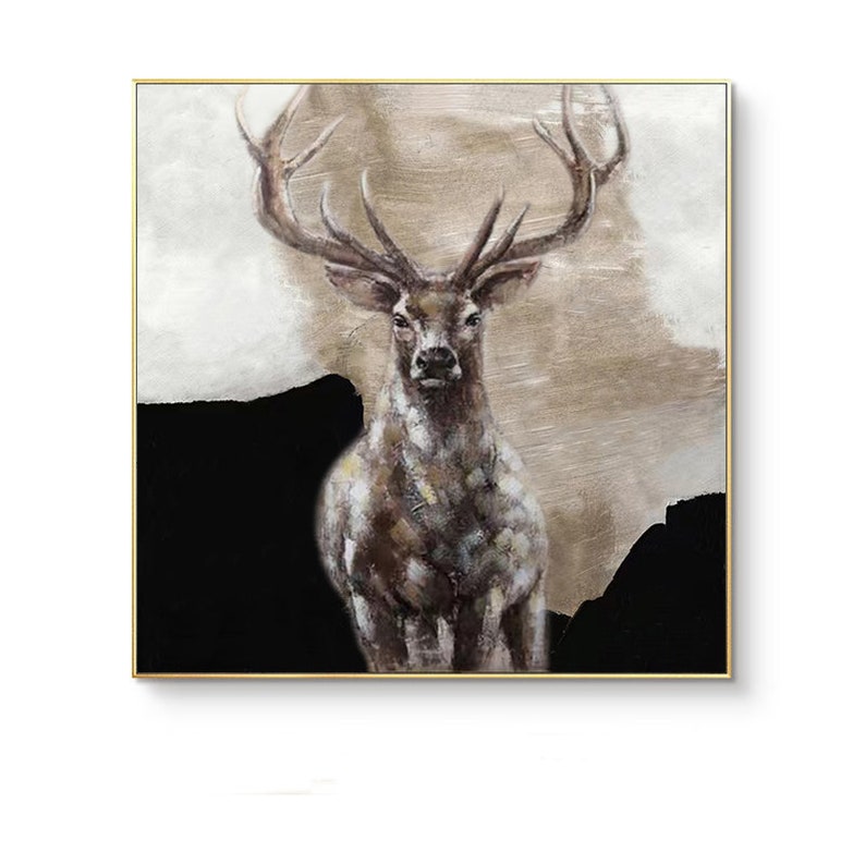 Large Abstract Deer Oil Painting on Canvas Original and - Etsy