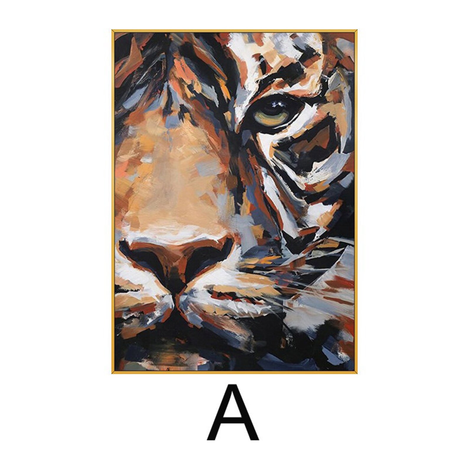 Original Tiger Oil Painting on Canvas, Large Abstract Tiger Canvas Wall ...