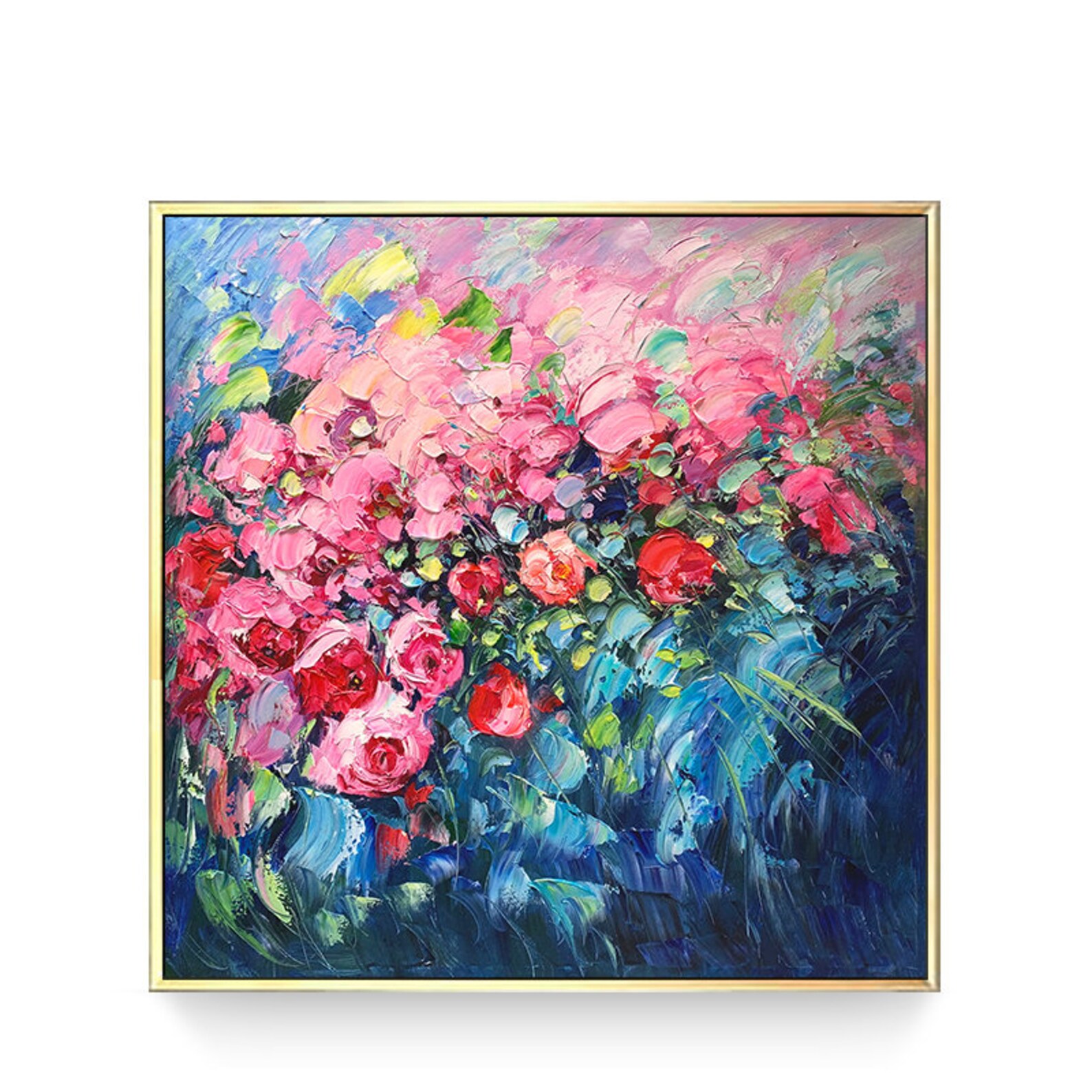 Original Pink Roses Oil Painting on Canvas Large - Etsy