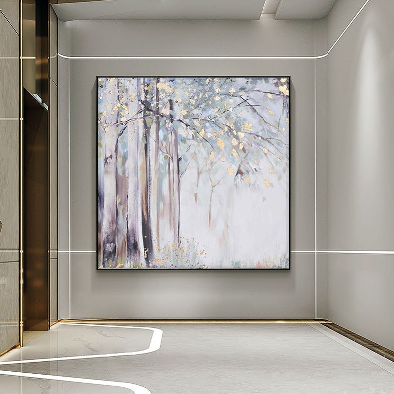 Large Abstract Tree Canvas Wall Art Hand-painted Landscape | Etsy