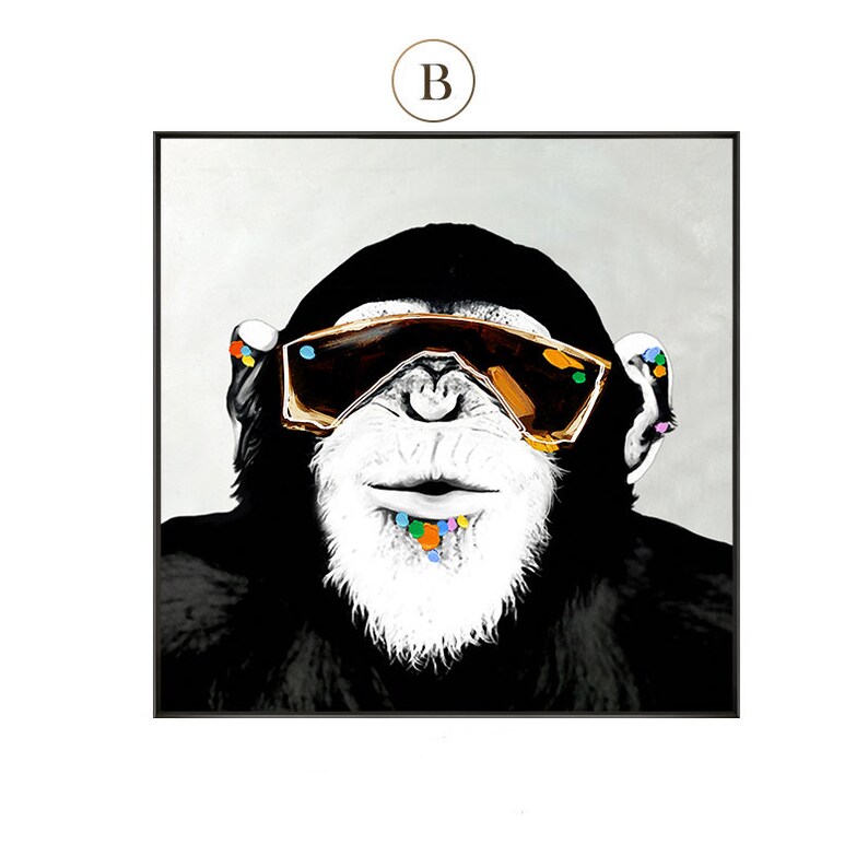 Abstract Monkey Oil Painting on Canvas Large Original Monkey - Etsy