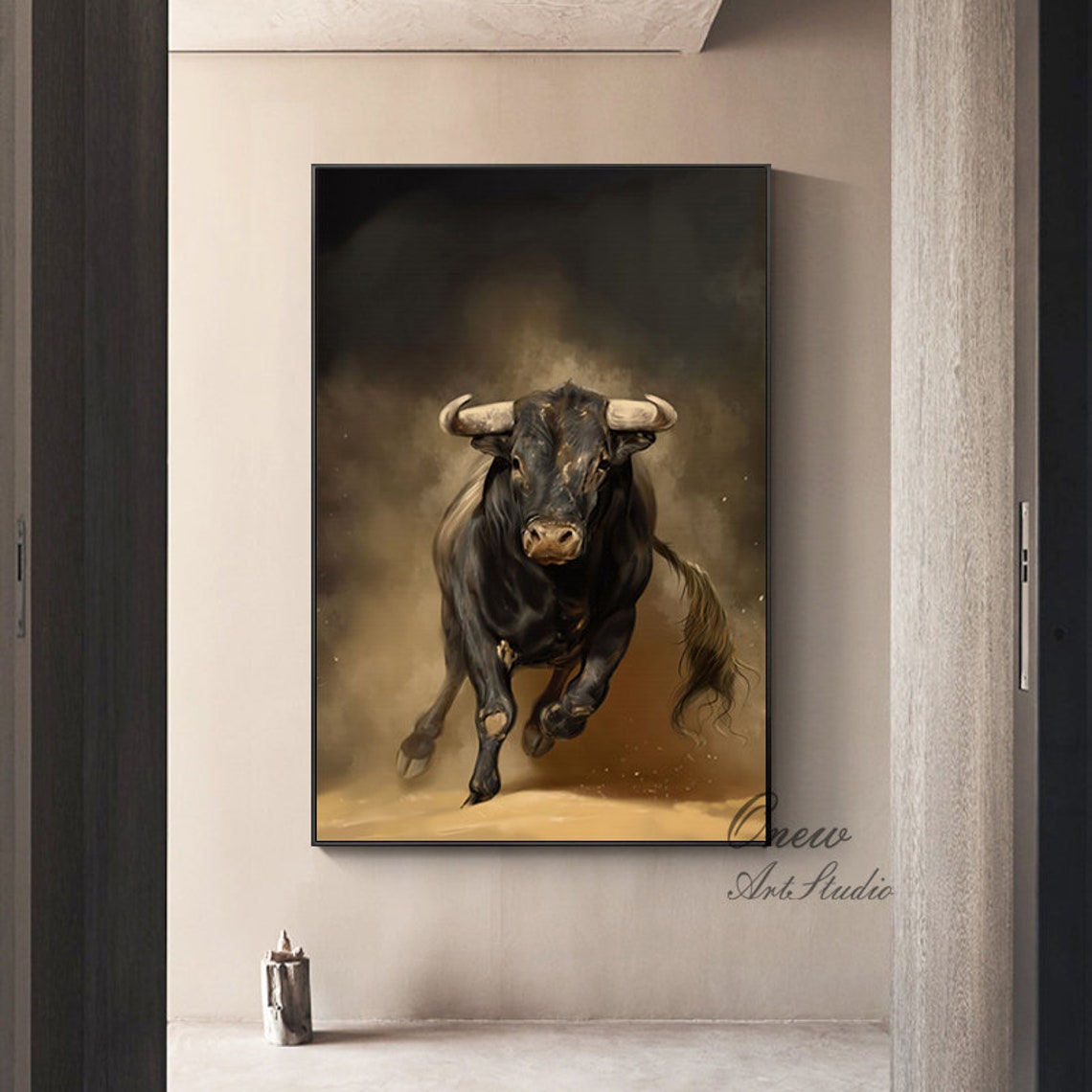 Classical Bull Oil Painting on Canvas Large Original Bull - Etsy