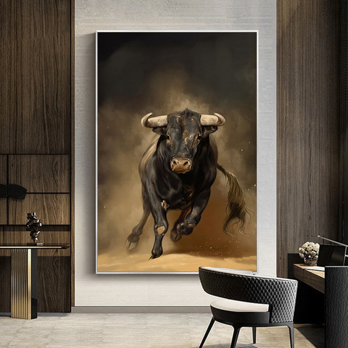 Classical Bull Oil Painting on Canvas Large Original Bull - Etsy