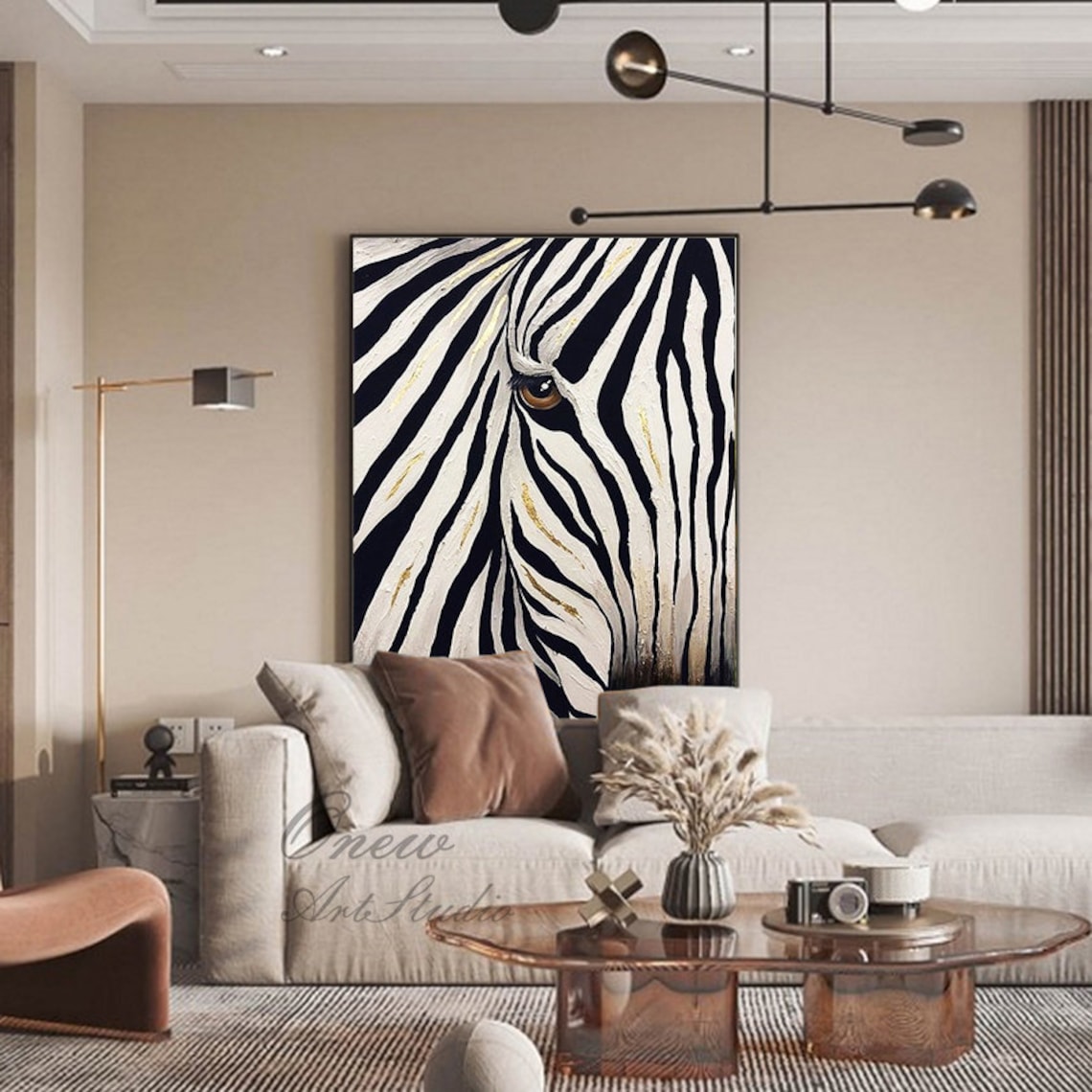 Abstract Zebra Oil Painting on Canvas Large Original Zebra - Etsy