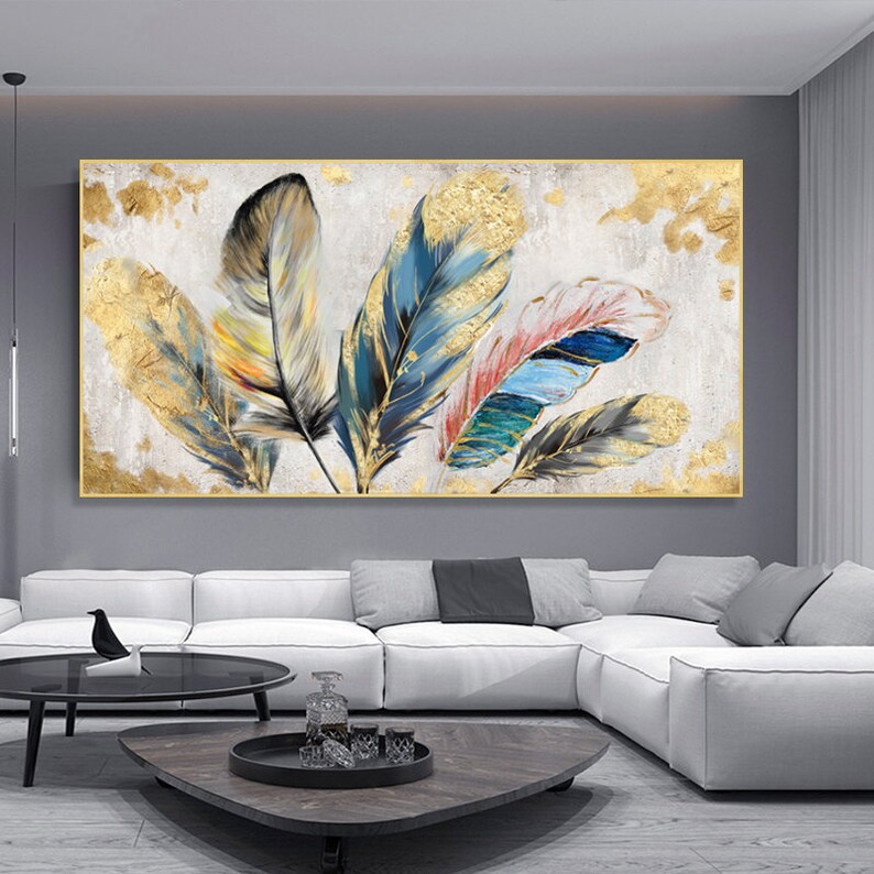 Original Animal Feather Oil Painting on Canvas Abstract - Etsy