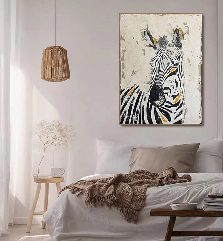Abstract Zebra Oil Painting on Canvas Large Original Zebra - Etsy