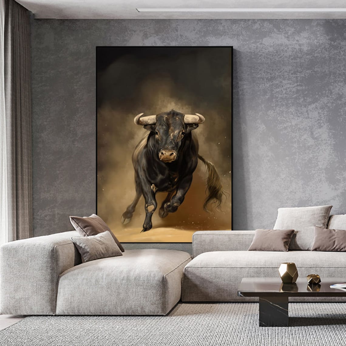 Classical Bull Oil Painting on Canvas Large Original Bull - Etsy