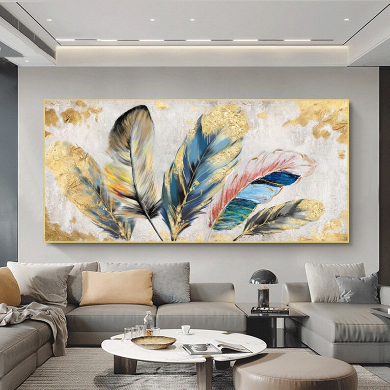 Original Animal Feather Oil Painting on Canvas Abstract - Etsy