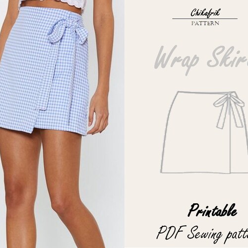 Womens Wrap Skirt Sewing Pattern7sizes 4-16 mini Skirt | Etsy