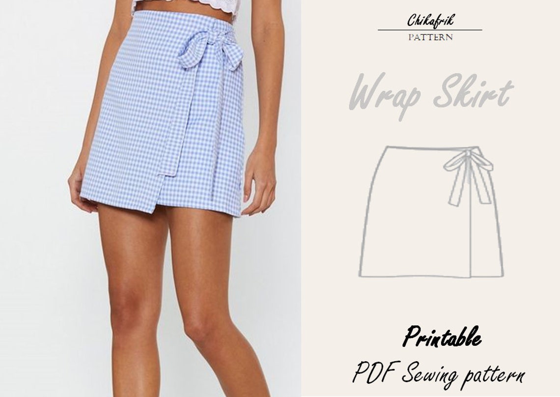Womens Wrap Skirt Sewing Pattern7sizes 4-16 mini Skirt | Etsy