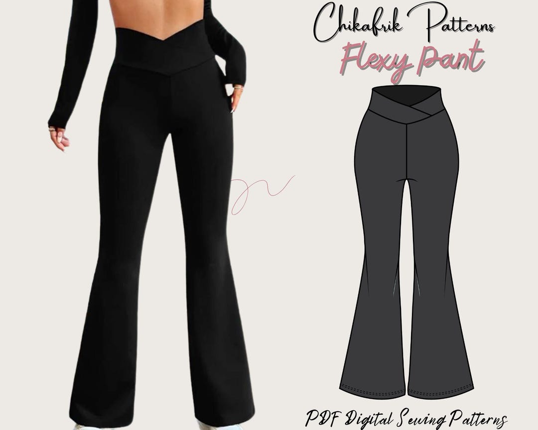 Flared Legging Sewing Pattern: High Waist Sport Leggings (PDF Pattern ...