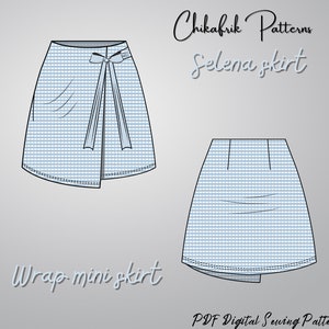 Womens Wrap Mini Skirt Sewing Pattern | Front Tie (PDF Pattern) - Etsy