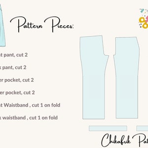 Tulip Pant Sewing Pattern|wide Leg Pant Pattern|women Pant Sewing ...