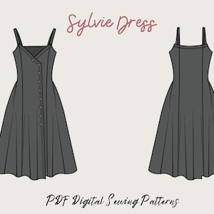 90's Summer Midi Dress Sewing Pattern|digital PDF Sewing Pattern A4 ...