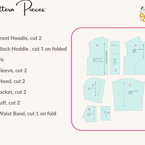 Azalea Hoodie Pattern|slouchy Zipper Hoodie Pattern|women Hoodie Sewing ...