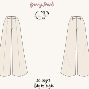 Wide Leg Trouser Sewing Pattern | Women's Classy Casual Pants (PDF ...