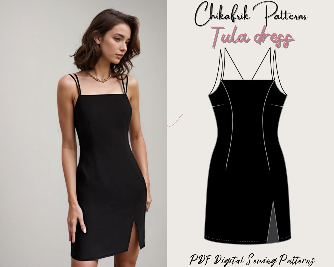 Tula Dress Patternwomen Sewing Patterndress Sewing Patternstrap Dress ...