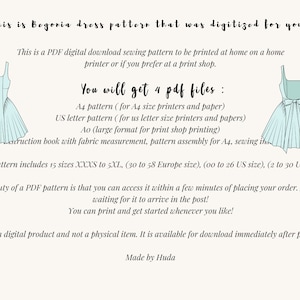 Begonia Backless Dress Sewing Pattern: Fairy Skater Silhouette (PDF ...