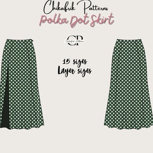 Polka Dot Skirt Pattern|side Slit Skirt Pattern|women Skirt Sewing ...