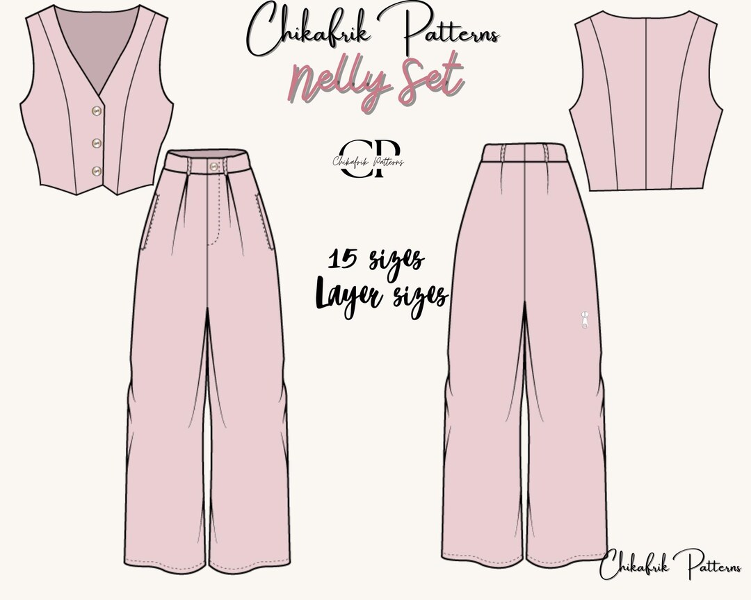 Vest and Pant Sewing Pattern: Tailored Women's Set (PDF Pattern) - Etsy