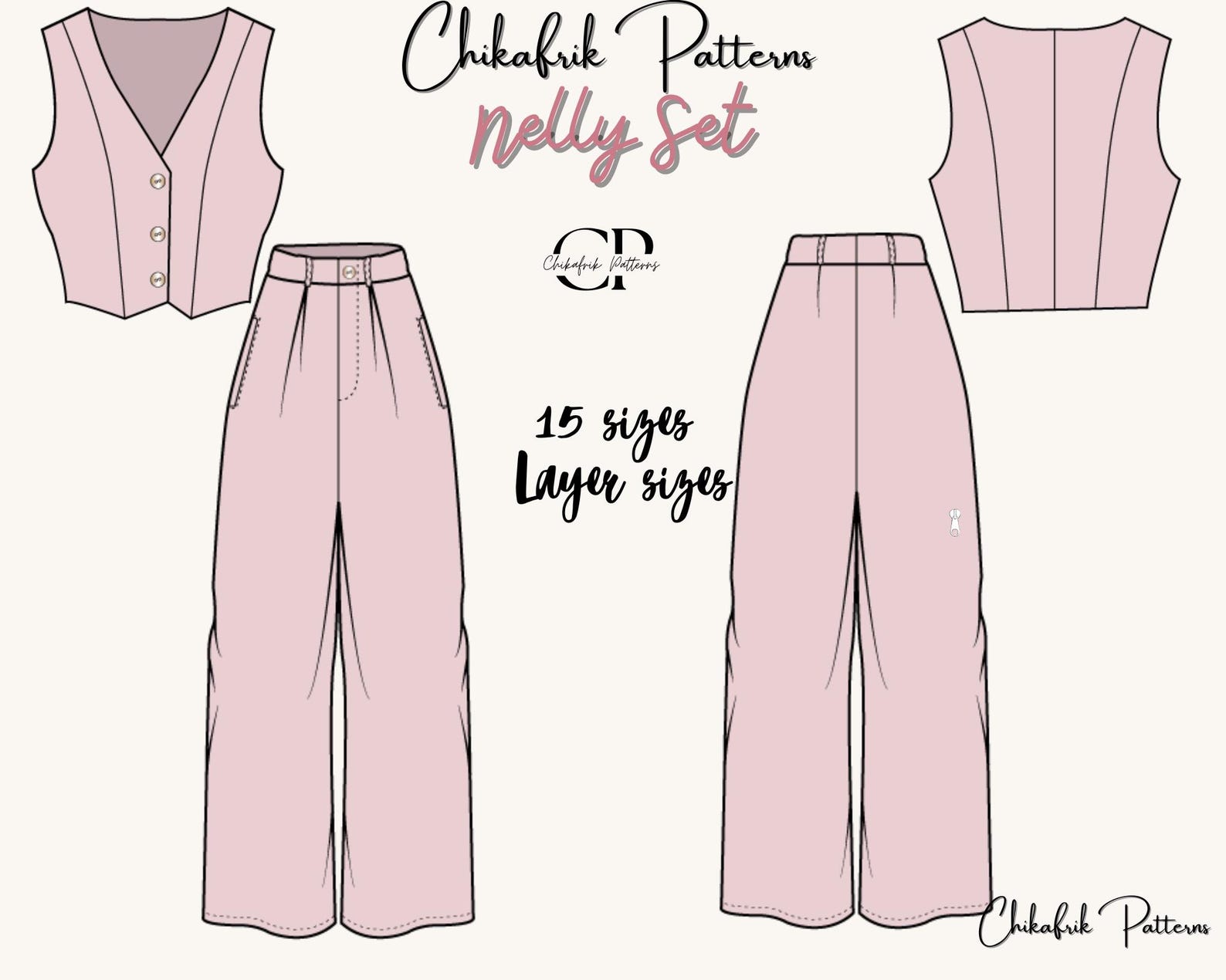 Vest and Pant Sewing Pattern: Tailored Women's Set (PDF Pattern) - Etsy