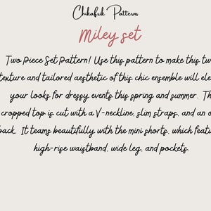 Summer Set Sewing Pattern -miley Set Sewing Pattern|crop Top Pattern ...
