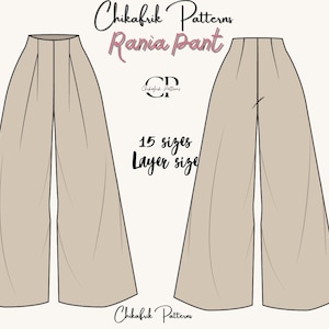 Rania High Waisted Wide Leg Pant Sewing Pattern (digital Download) - Etsy